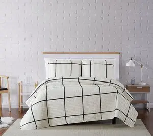 TRULY SOFT Kurt Windowpane King 3-piece Quilt S Et - One-color