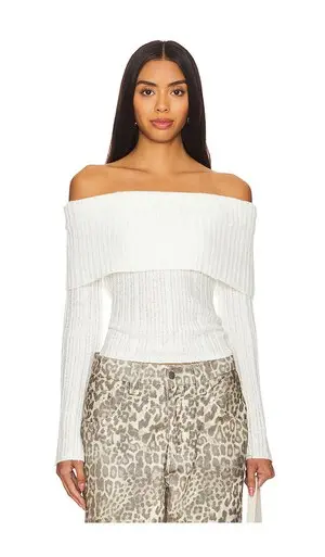MORE TO COME Ingrid Off Shoulder Sweater - Cream