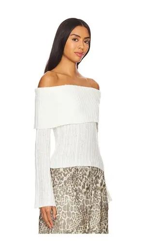 MORE TO COME Ingrid Off Shoulder Sweater - Cream