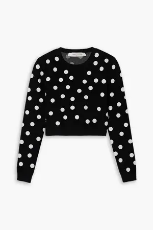 Carolina Herrera Cropped Polka Dot Top