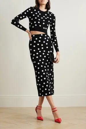 Carolina Herrera Cropped Polka Dot Top