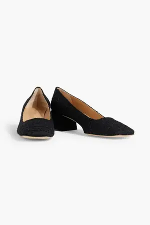 SERGIO ROSSI Metallic Tweed Pumps - Black