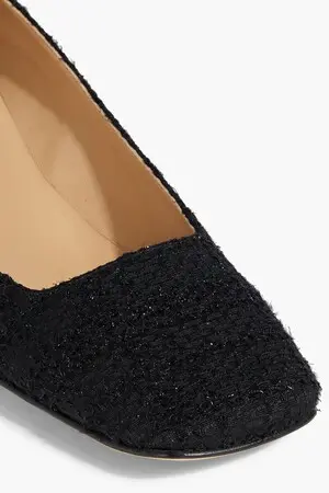 SERGIO ROSSI Metallic Tweed Pumps - Black