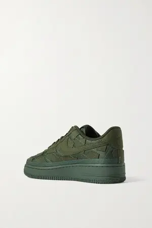 Nike Billie Eilish Air Force 1 Paneled Suede And Shell Sneakers - Army Green