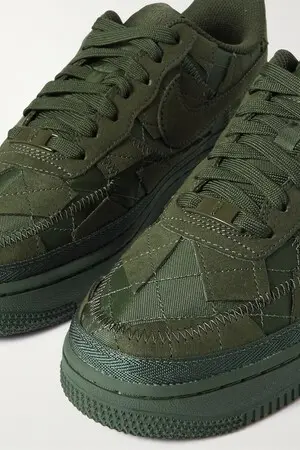 Nike Billie Eilish Air Force 1 Paneled Suede And Shell Sneakers - Army Green