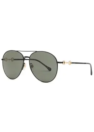 Gucci Aviator Metal Designer Sunglasses