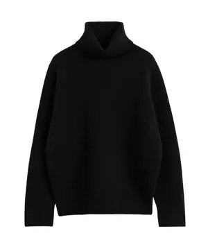 TOTEME Double-knit Turtleneck - Black
