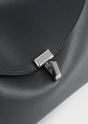 TOTEME T-lock Leather Clutch - Grey