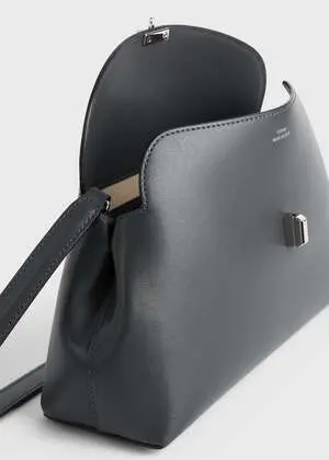 TOTEME T-lock Leather Clutch - Grey