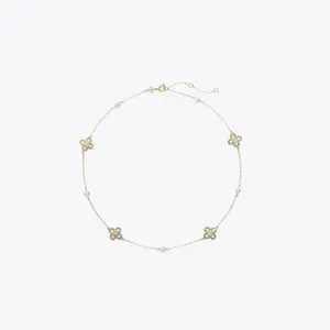 Tory Burch Forget Me Not Pearl Necklace - Tory Gold/pearl/crystal