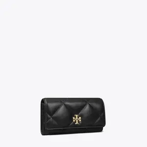 Tory Burch Kira Diamond Quilt Flap Wallet - Black