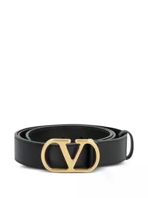 VALENTINO Logo-Buckle Leather Belt