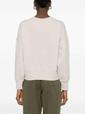 Dkny Sequined-logo Sweatshirt - Neutrals