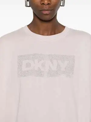 Dkny Logo-embellished Sweatshirt - Pink
