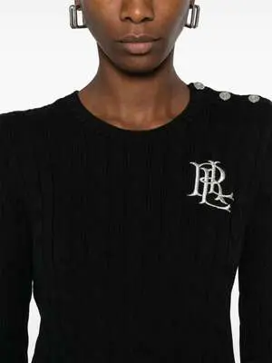 Ralph Lauren Montiva Cable Knit Sweater - Black