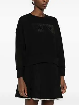 Dkny Logo-embellished Sweatshirt - Black