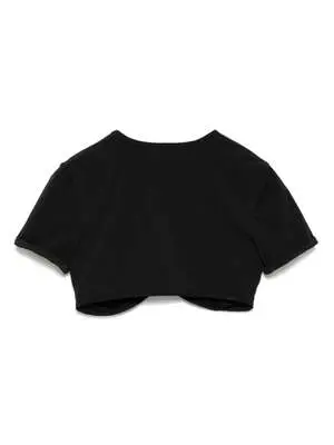 Christopher Esber Ruched Orbit Crop T-shirt - Black