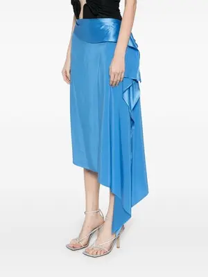 Christopher Esber Crosscut Silk Midi Skirt