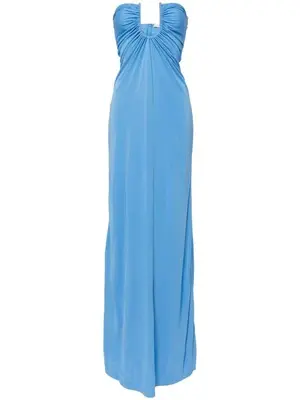 Christopher Esber Arced Palm Strapless Dress - Blue