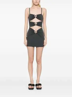 Christopher Esber Pierced Orbit Mini Dress - Grey