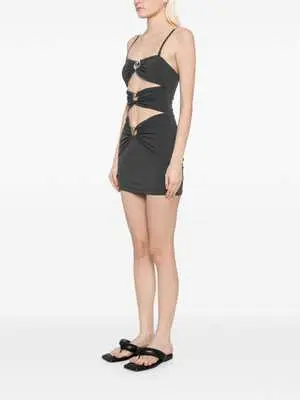 Christopher Esber Pierced Orbit Mini Dress - Grey
