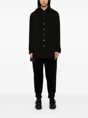 Yohji Yamamoto Velvet Tapered Trousers - Black