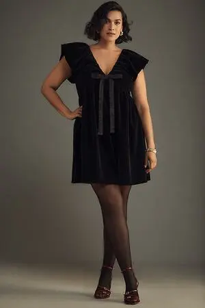 Endless Rose Velvet Bow Mini Dress