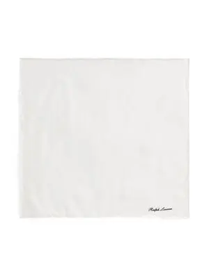 Ralph Lauren Purple Label Silk Pocket Square - White