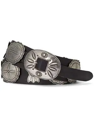 Ralph Lauren Purple Label Concho Leather Belt - Black