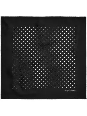 Ralph Lauren Purple Label Polka Dot-print Silk Scarf - Black