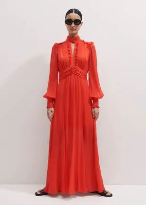 ME+EM Silk Maxi Dress - Orange