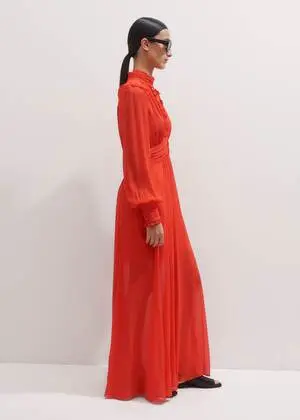 ME+EM Silk Maxi Dress - Orange