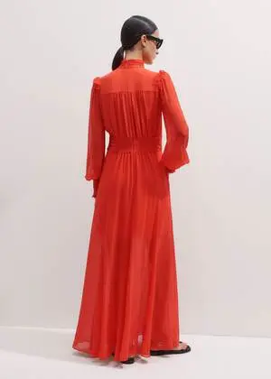 ME+EM Silk Maxi Dress - Orange