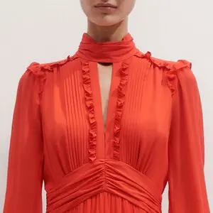 ME+EM Silk Maxi Dress - Orange