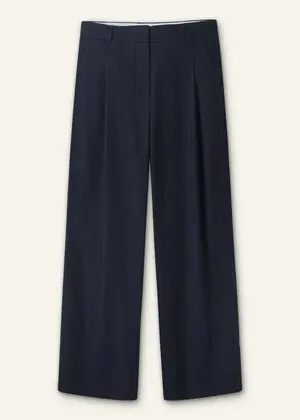 ME+EM Pinstripe Flannel Trousers - Navy Multi