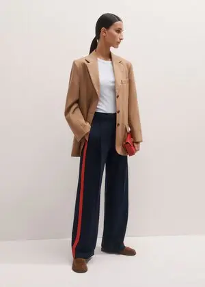 ME+EM Wool-blend Tailored Trouser With Side Stripe
