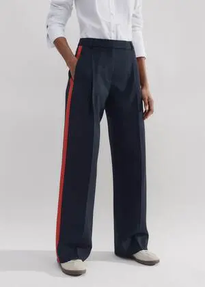 ME+EM Wool-blend Tailored Trouser With Side Stripe
