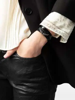 Zadig&Voltaire Rock Leather Bracelet - Black