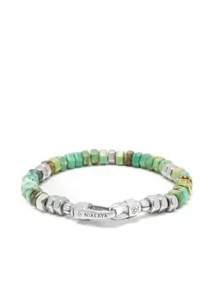 NIALAYA JEWELRY Hexagon Beaded Bracelet - Green