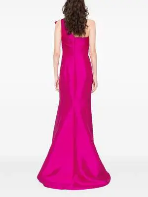 Amsale Mikado One-shoulder Gown - Purple
