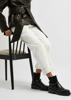 Valentino Garavani Rockstud Leather Ankle Boots