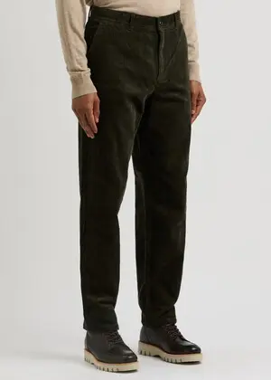 LES DEUX Kody Straight-leg Corduroy Trousers - Dark Green
