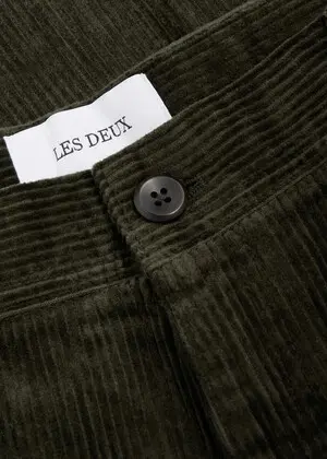 LES DEUX Kody Straight-leg Corduroy Trousers - Dark Green