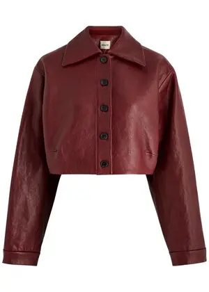 Khaite Sue Cropped Leather Jacket