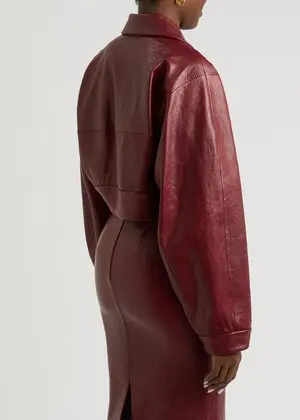 Khaite Sue Cropped Leather Jacket