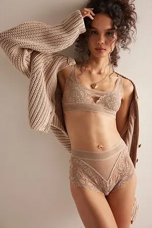Free People Moonlit Meadow Bralette Smooth Stone