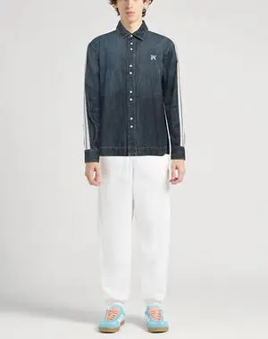 Palm Angels Denim Shirt With Side Stripe Detail - Blue
