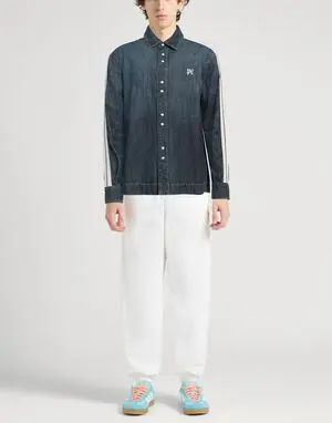 Palm Angels Denim Shirt With Side Stripe Detail - Blue