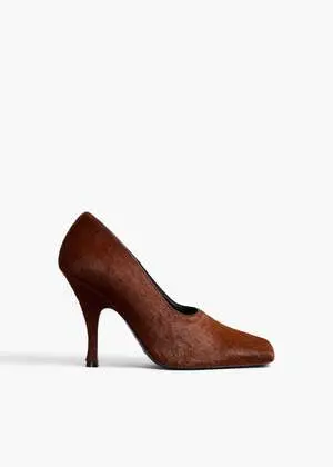 Khaite Eva Pump In Python-embossed Leather - Rust