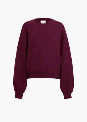 Khaite Margaux Cashmere Pullover Eggplant